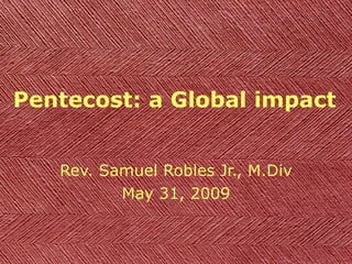 Pentecost: A Global Impact | PPT