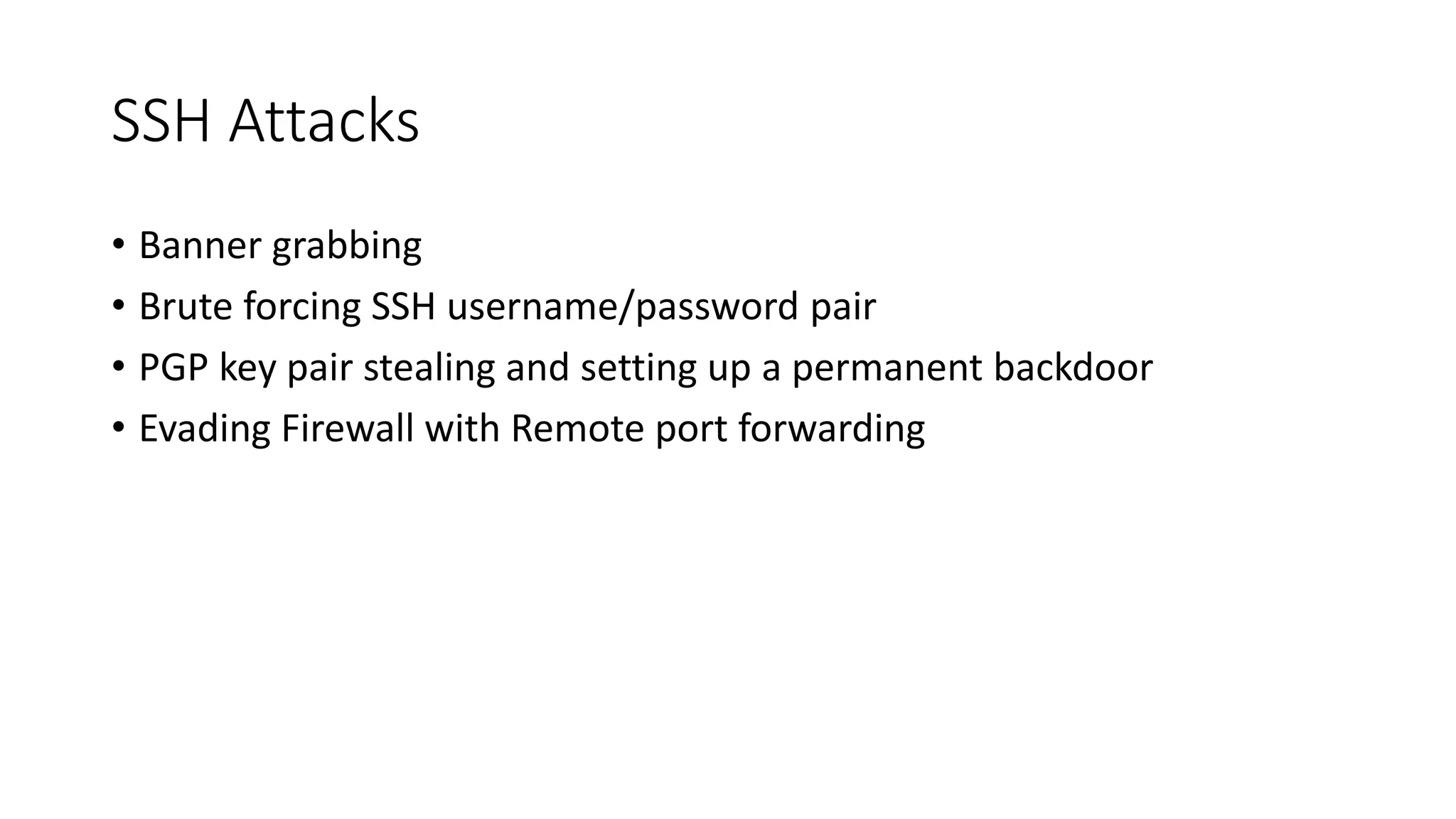 Pentesting Ssh Pptx Information And Network Security Computing