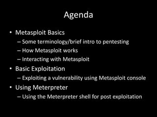 Metasploit for Penetration Testing: Beginner Class | PDF