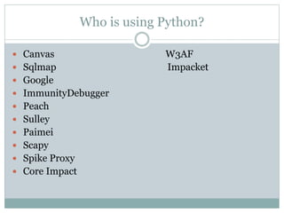 PenTest using Python By Purna Chander | PPT