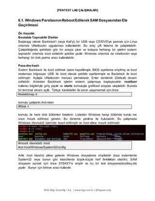 LINUX, WINDOWS VE AĞ SİSTEMLERİ SIZMA TESTLERİ | PDF