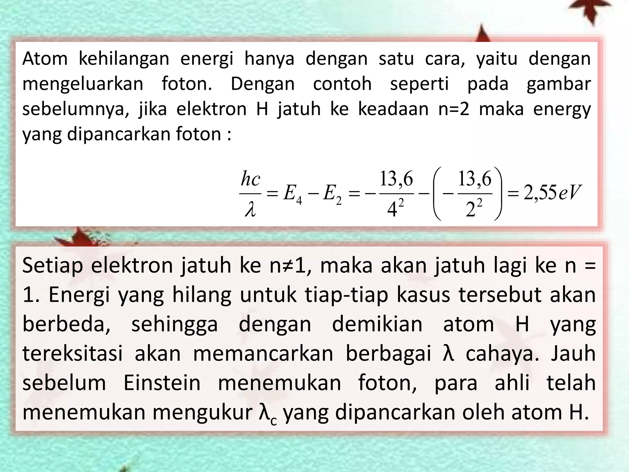 teori Bohr tentang Atom Hidrogen | PPTX