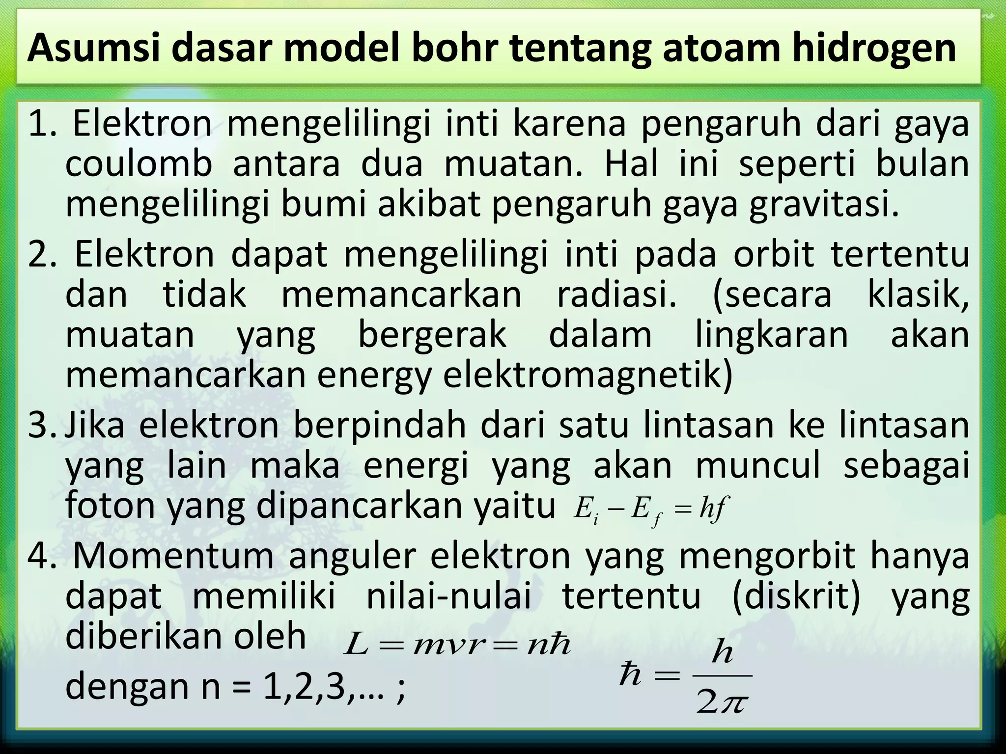 teori Bohr tentang Atom Hidrogen | PPTX