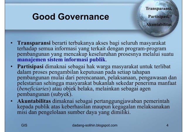 Pentingnya GIS dalam Pembangunan Daerah | PPT