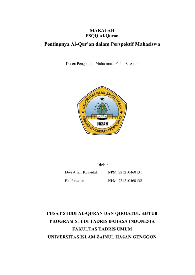 Pentingnya Al-Qur'an dalam Perspektif Mahasiswa.docx