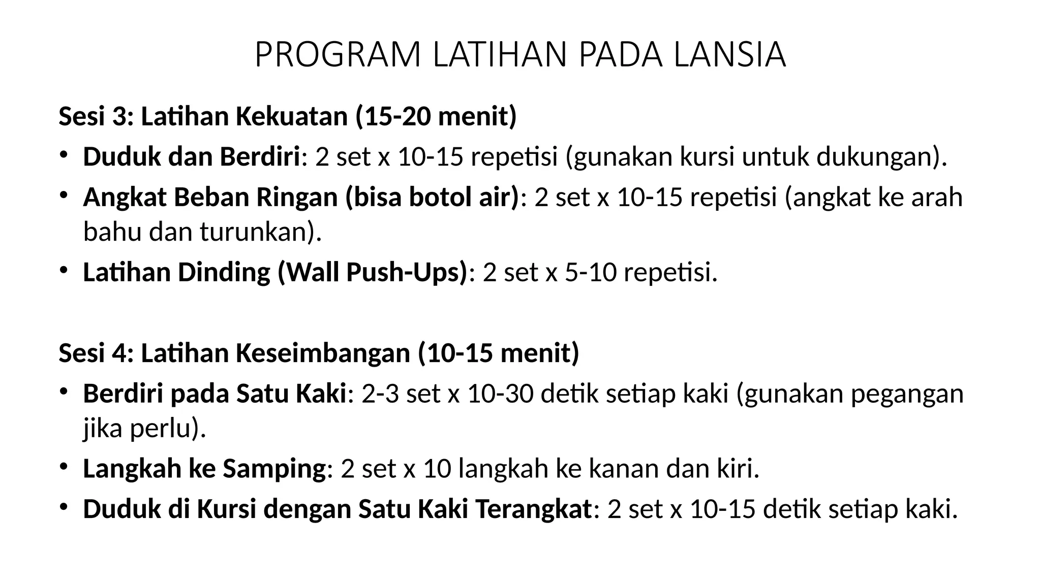 Latihan dan Aktivitas Fisik pada Lansiaa | PPTX