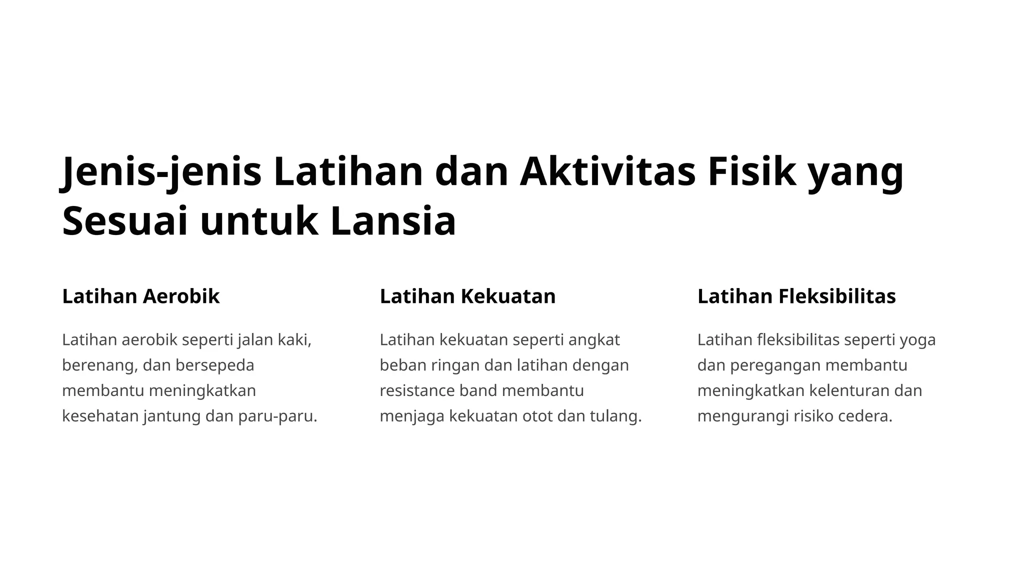 Latihan dan Aktivitas Fisik pada Lansiaa | PPTX