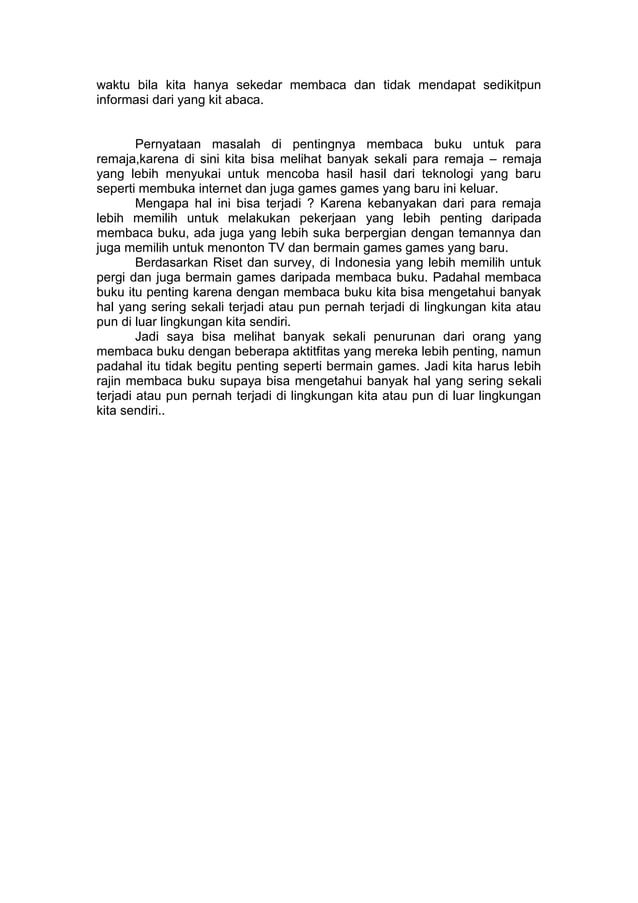 Pentingnya membaca | DOCX