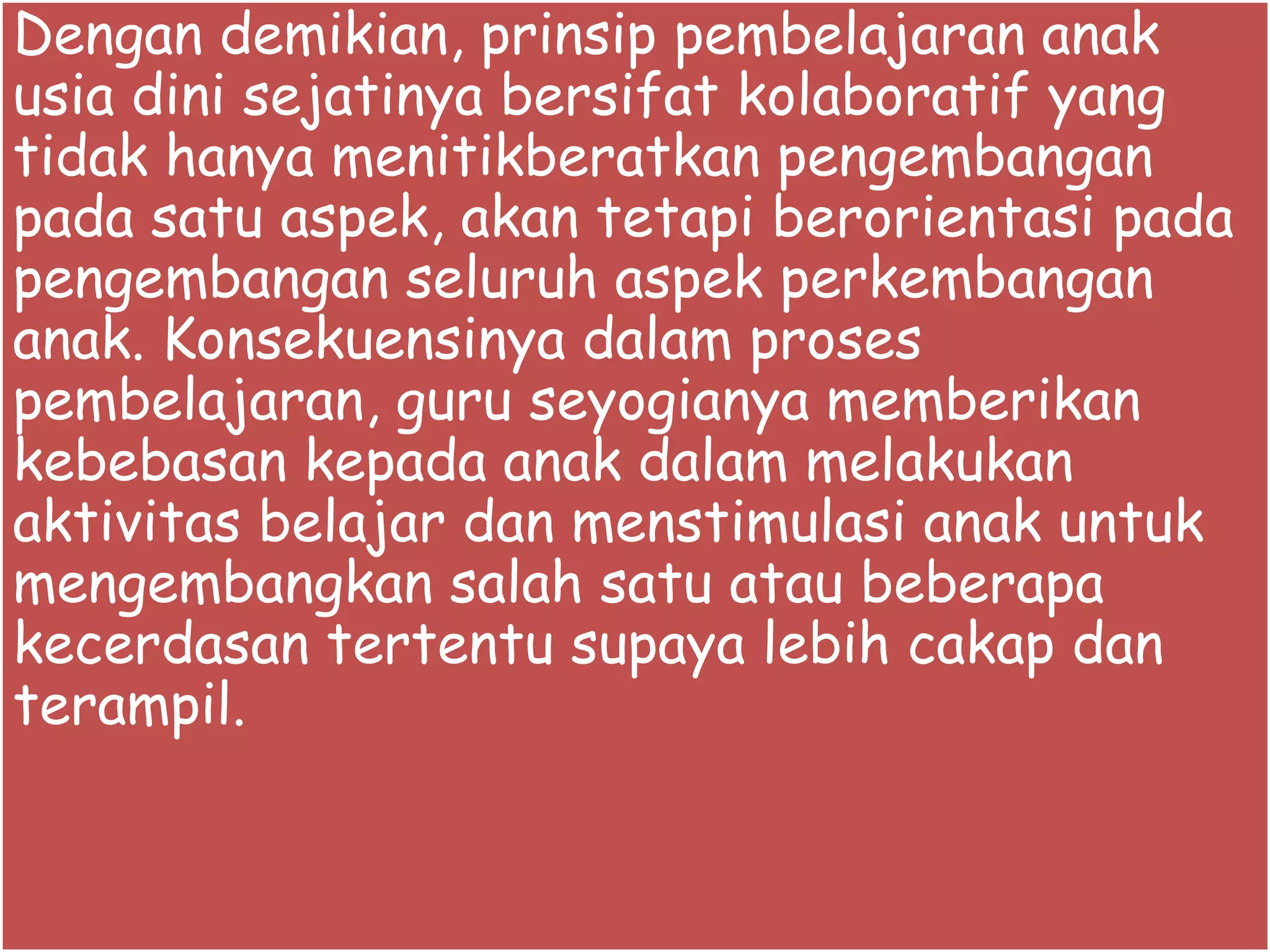 Pentingnya pendidikan anak usia dini | PPTX