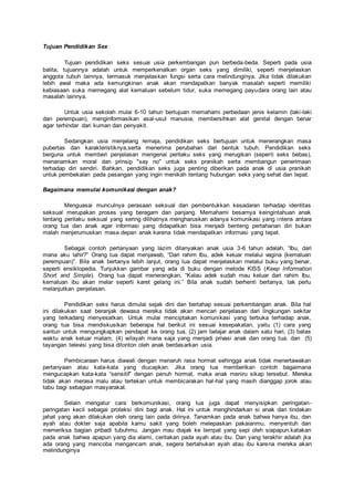 Pentingnya pendidikan sex sejak usia dini | DOCX