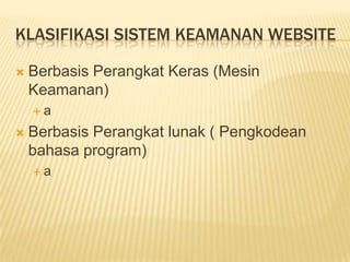 Pentingnya sistem keamanan web | PPTX