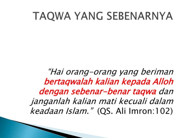 Pentingnya Taqwa dalam Kehidupan | PPTX