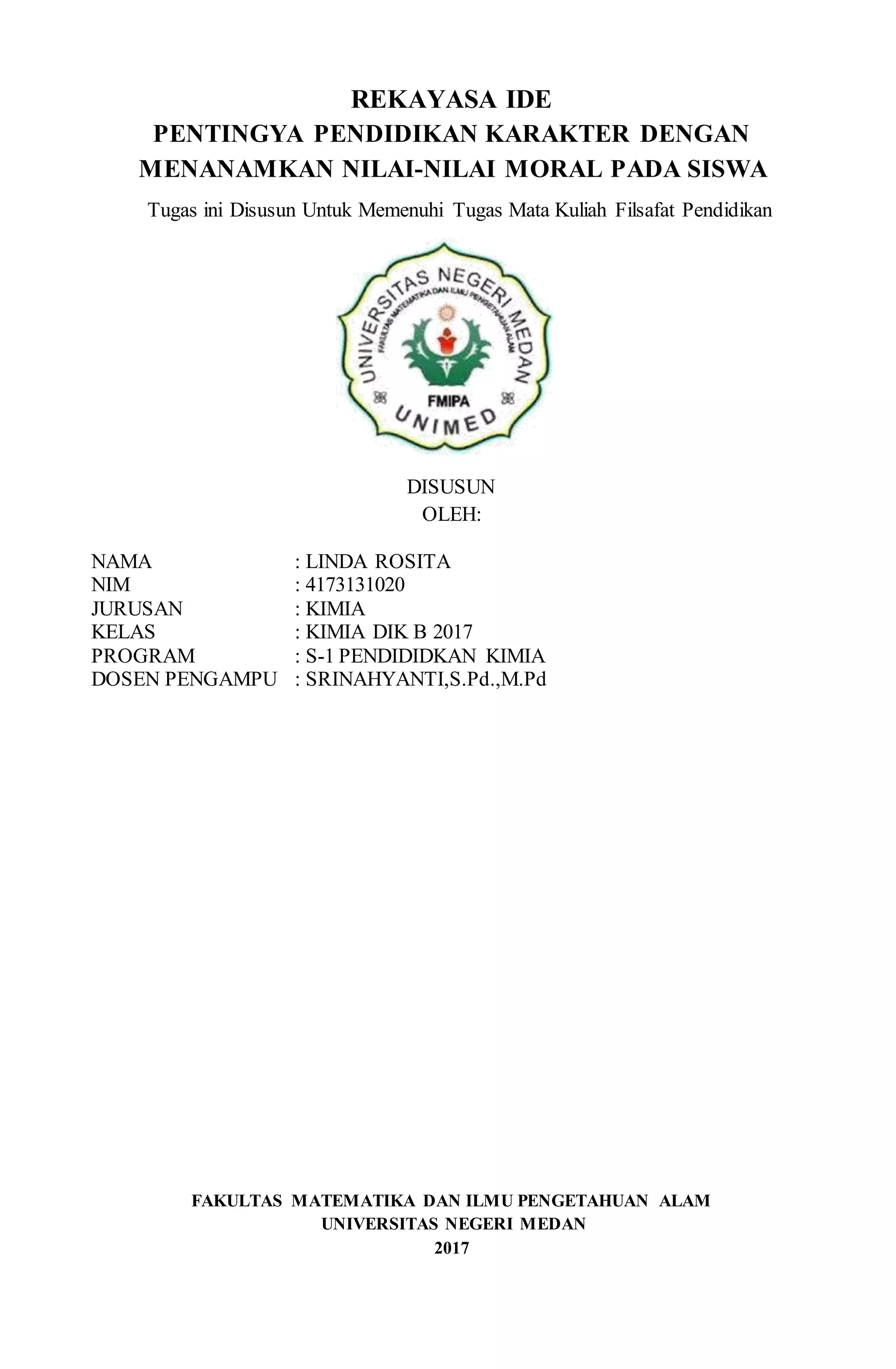 Pentingya pendidikan karakter dengan menanamkan nilai nilai moral pada ...
