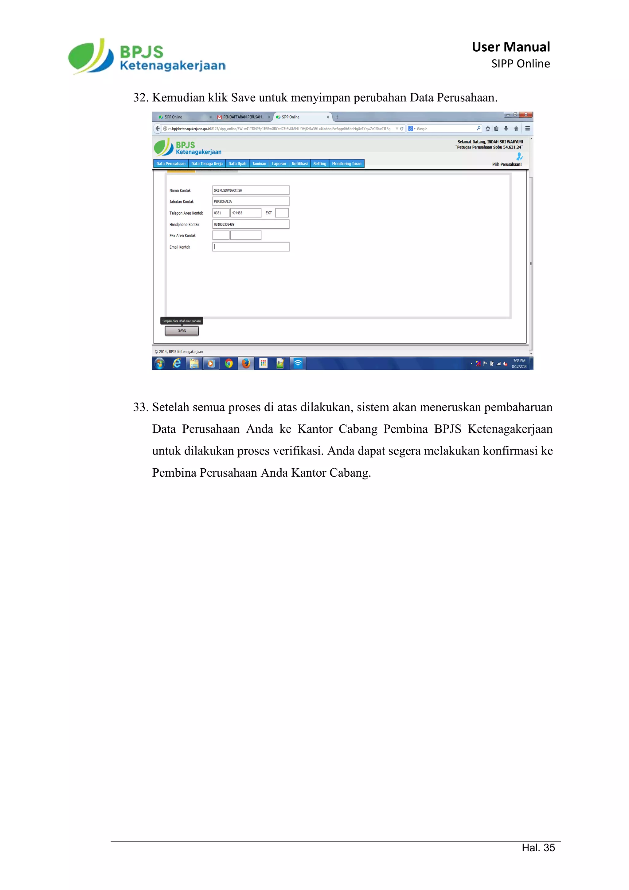 Pentunjuk sipp online | PDF