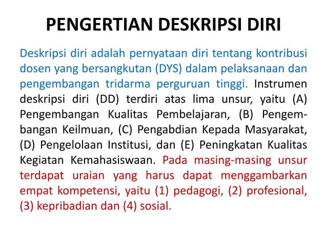 Penulisan deskripsi-diri | PPT