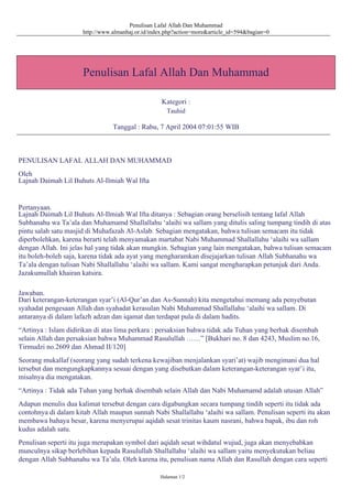 Penulisan lafal-allah-dan-muhammad | PDF
