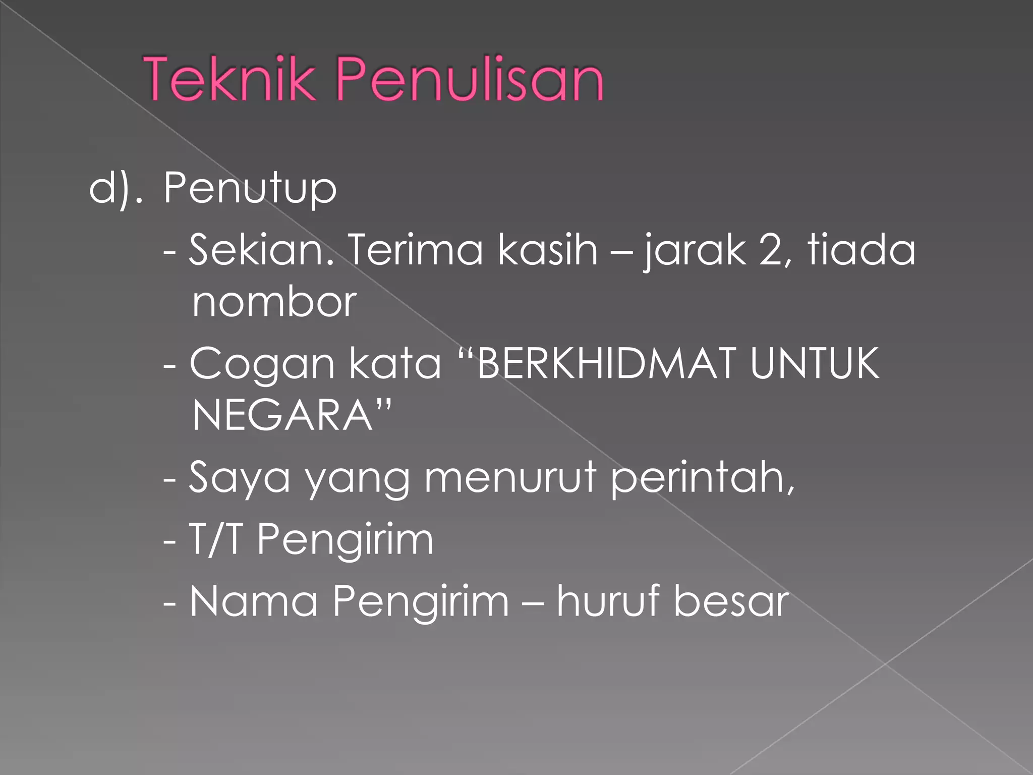 Penulisan Surat Rasmi | PPSX