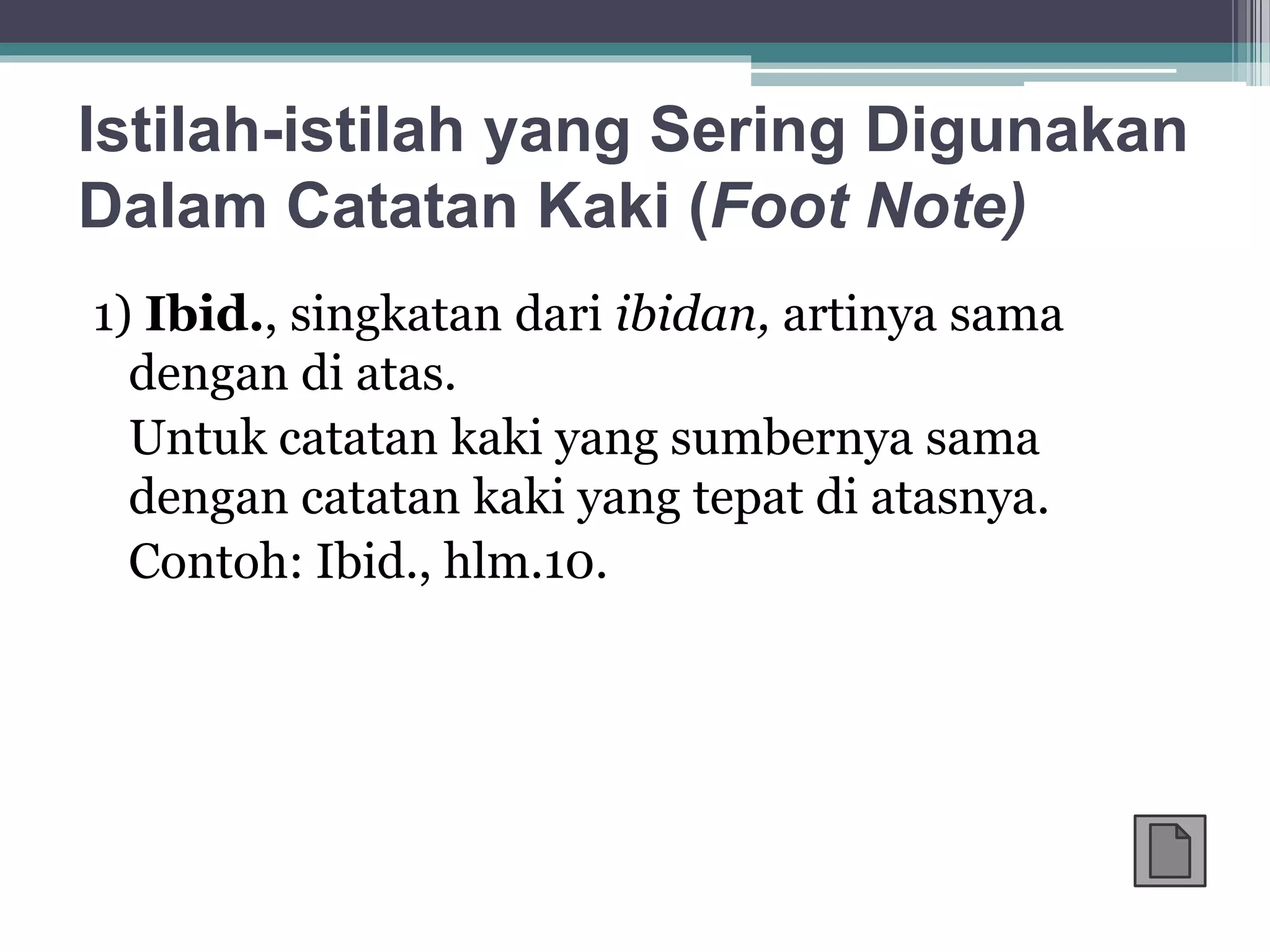Penulisan Daftar Pustaka dan Catatan Kaki | PPTX