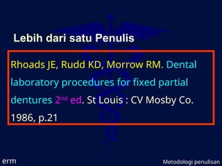 Teknik membuat penulisan daftar pustaka pada karya tulis ilmiah | PPT