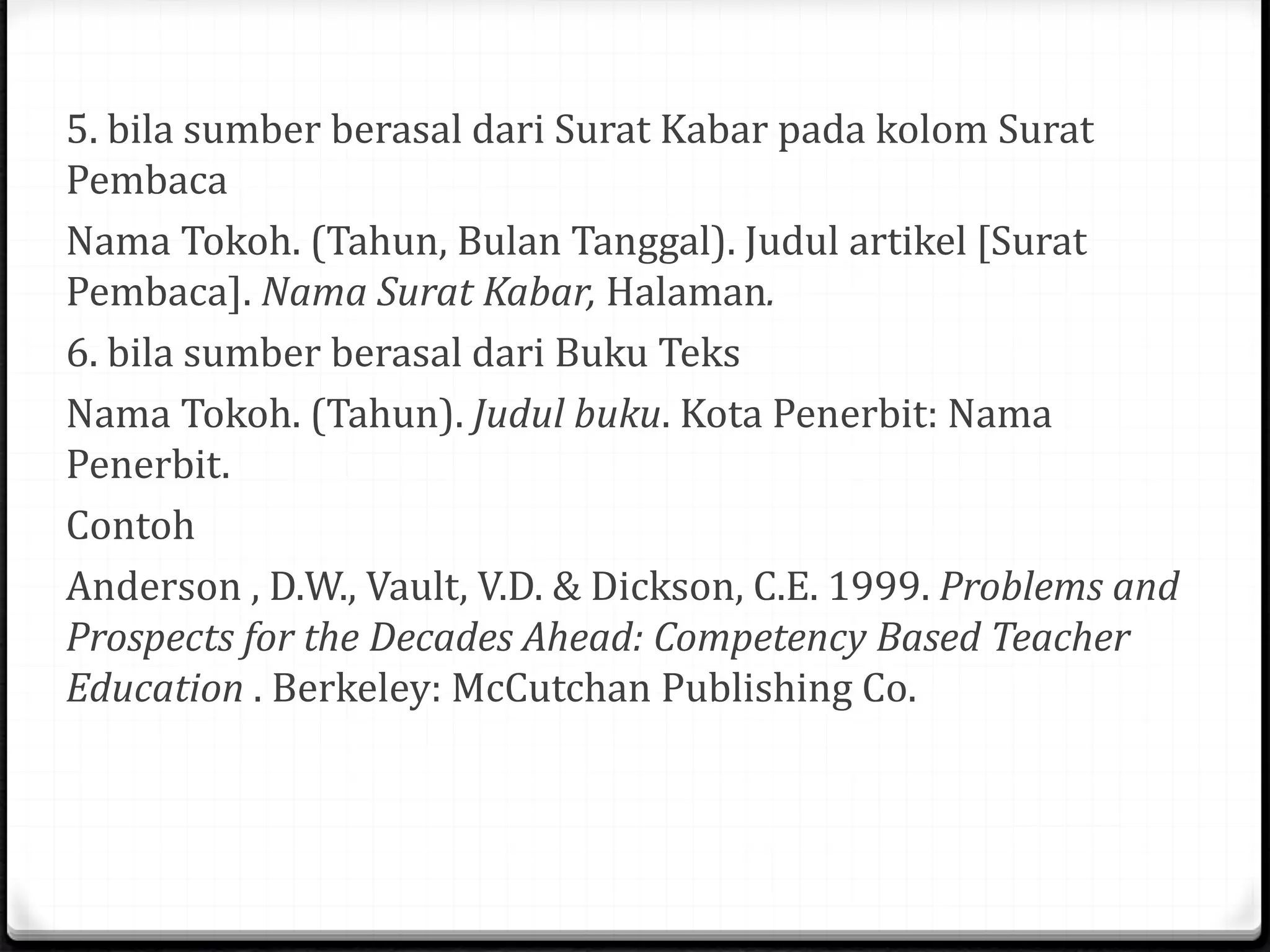 Penulisan daftar pustaka (HARVARD & APA) | PPTX