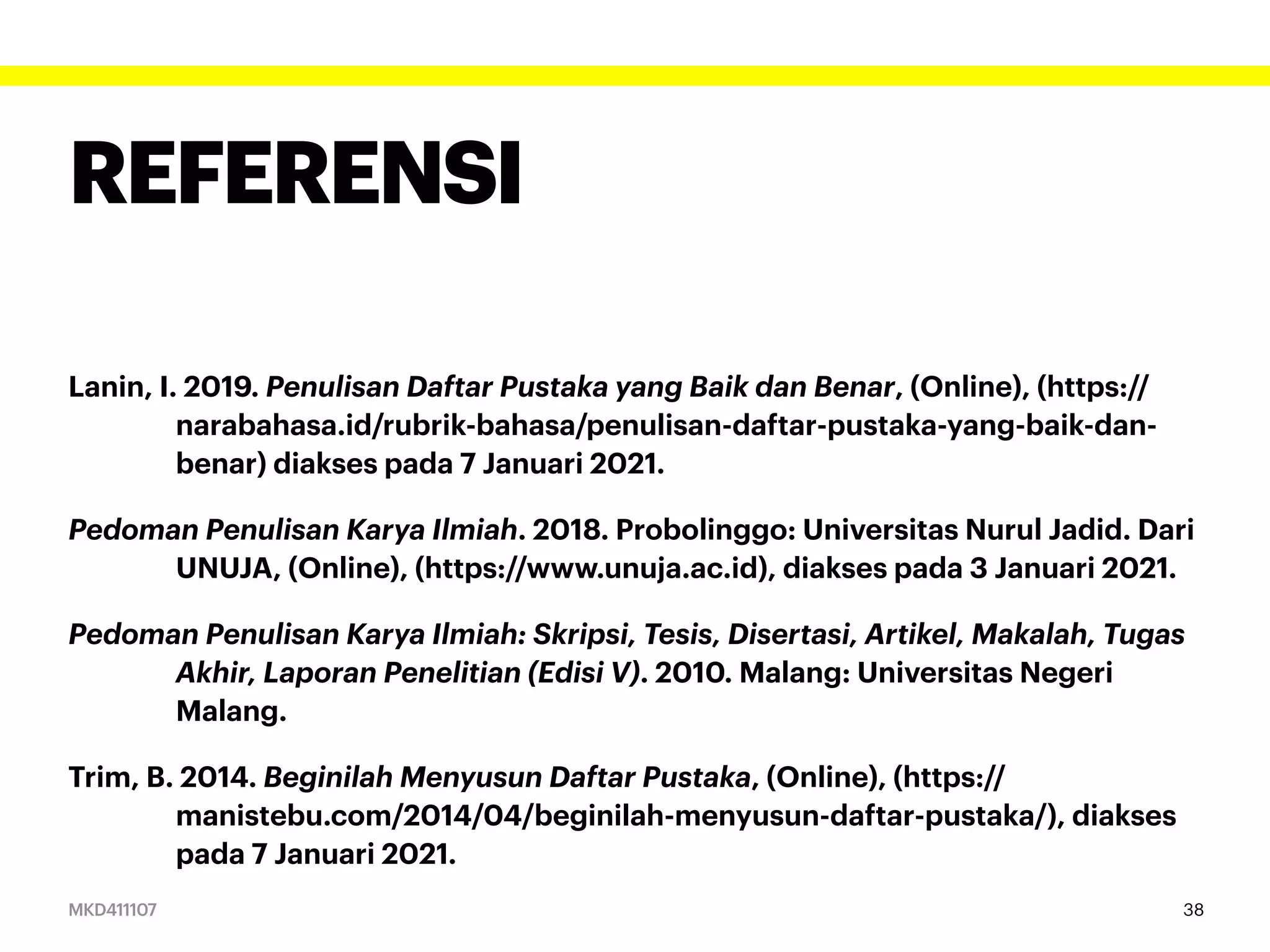 Penulisan Daftar Rujukan | PDF