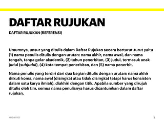 Penulisan Daftar Rujukan | PDF