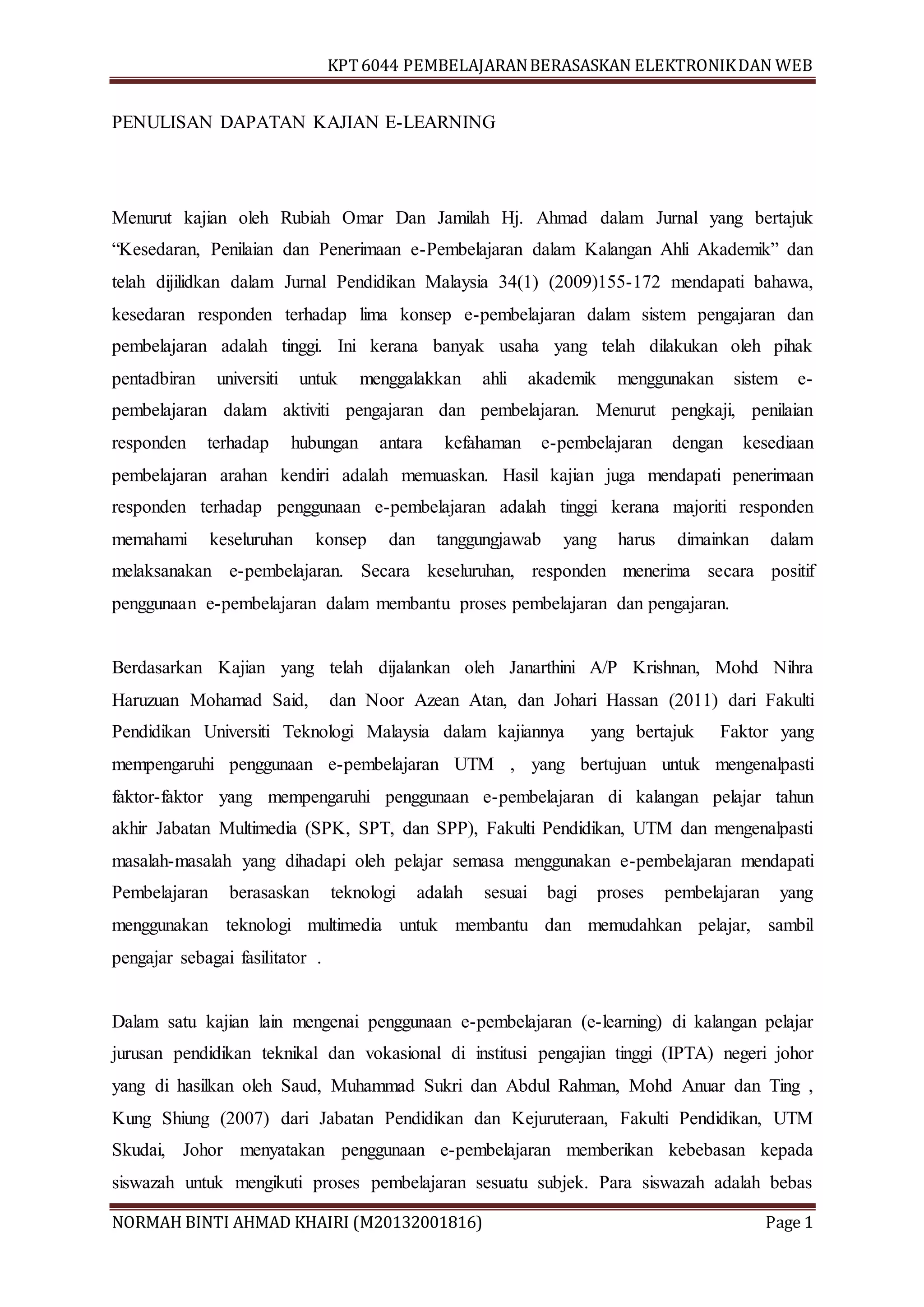 Penulisan dapatan kajian e | PDF