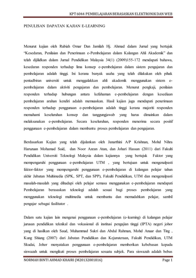 Penulisan dapatan kajian e | PDF