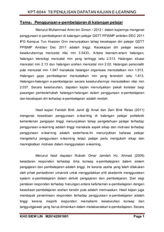 Penulisan dapatan kajian e learning | PDF
