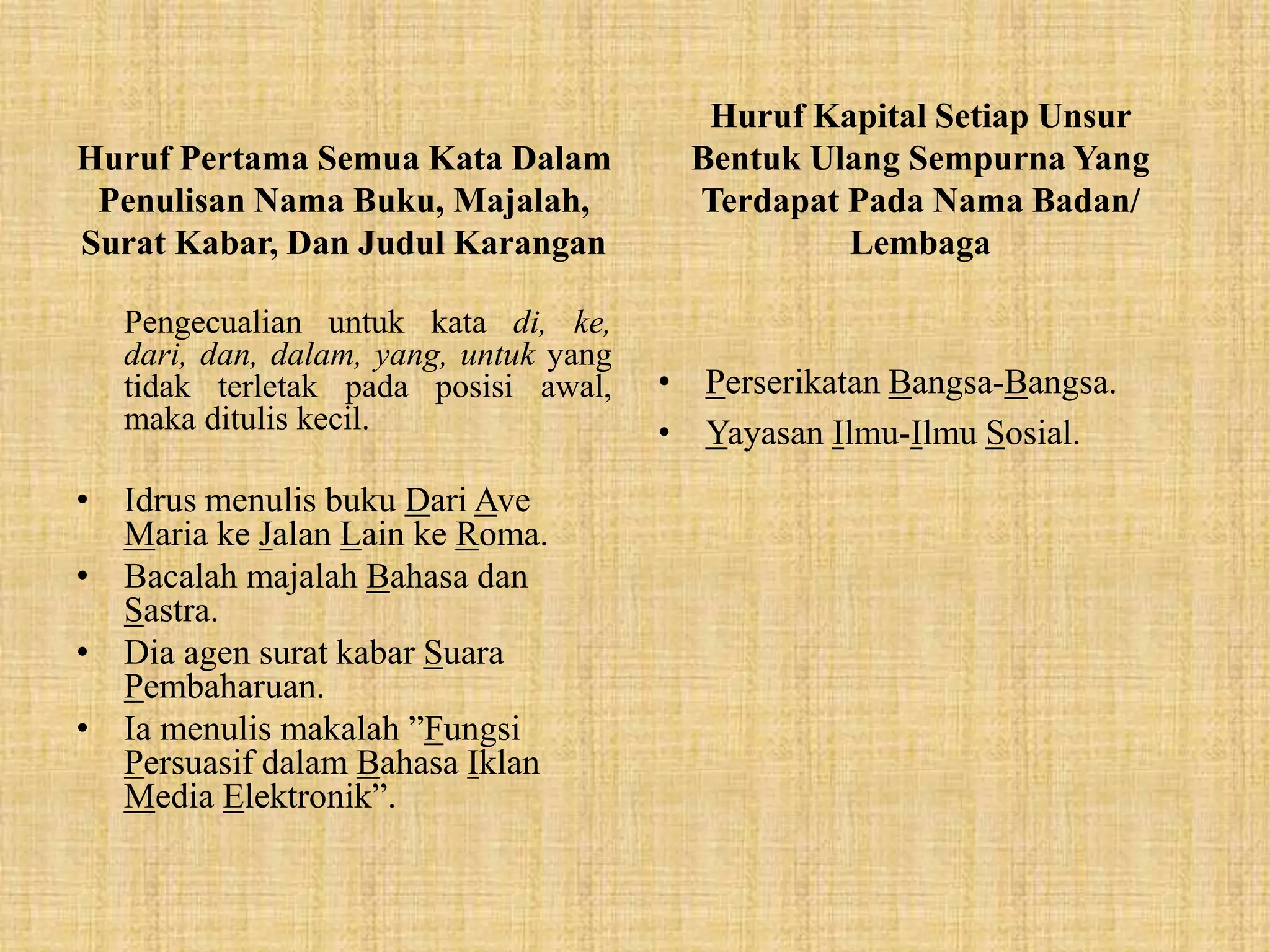 Penulisan Huruf dan Kata | PPTX