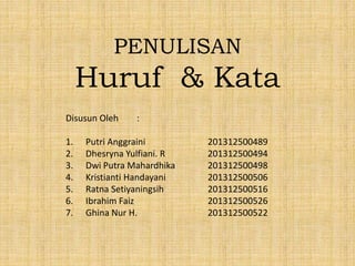 Penulisan Huruf dan Kata | PPTX
