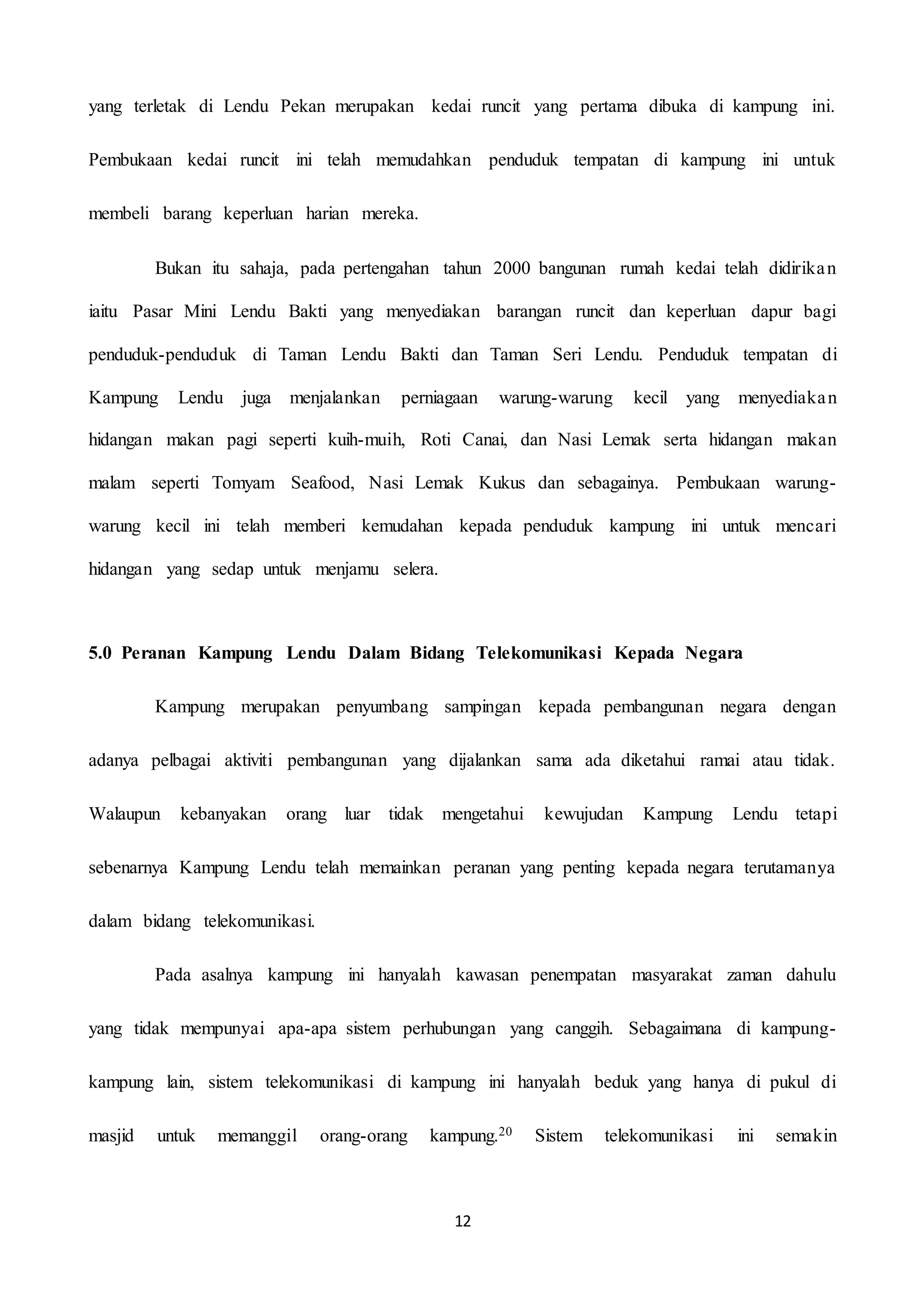 Asal-usul dan Perkembangan Kampung Lendu di Alor Gajah dari Tahun 1980 ...