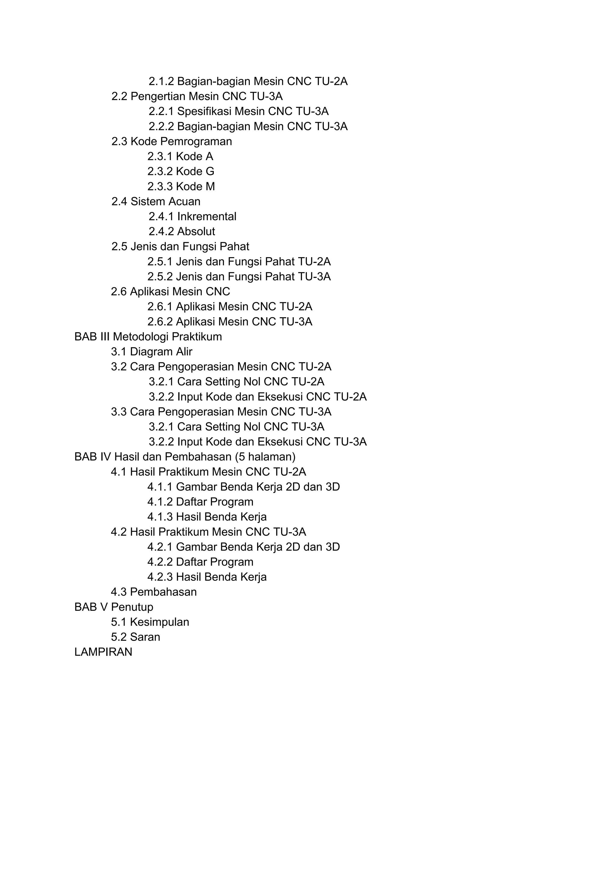 Format Penulisan laporan cnc 2020 Teknik Mesin Undip | PDF