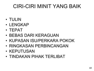 Penulisan minit mesyuarat | PPT