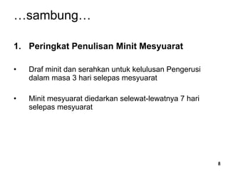 Penulisan minit mesyuarat | PPT