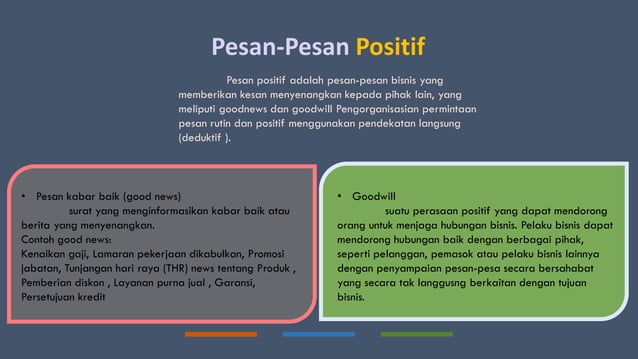 Penulisan permintaan pesan pesan rutin dan positif serta penulisan bad ...