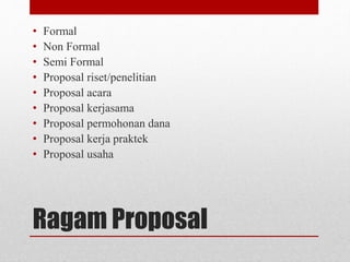 Penulisan proposal | PPTX