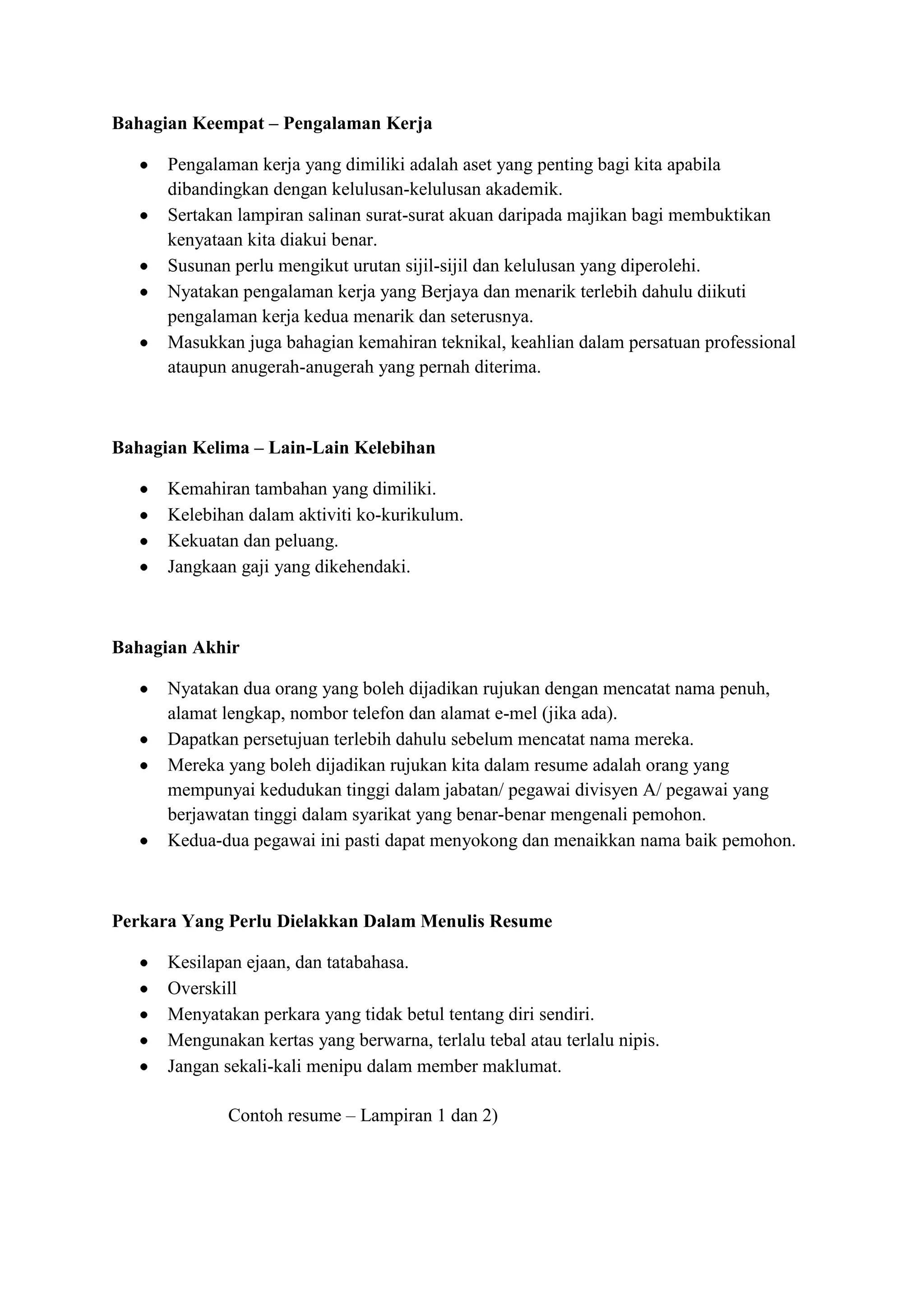 Penulisan resume | DOCX
