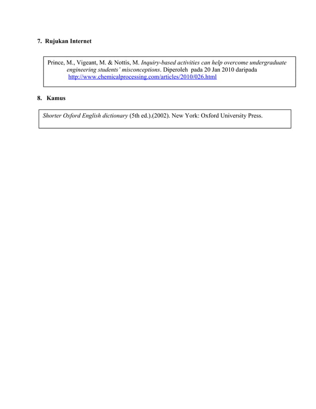 Penulisan rujukan apa | DOC | Educational Assessment | Education