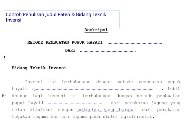 Penulisan Spesifikasi Paten ATAU DRAFTING PATEN | PPTX