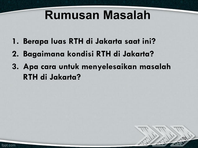 Penurunan kualitas dan kuantitas rth di jakarta | PDF
