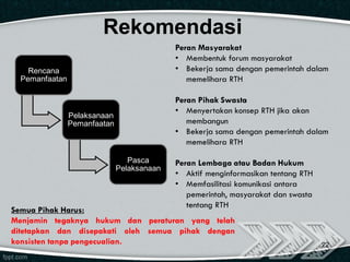 Penurunan kualitas dan kuantitas rth di jakarta | PPT