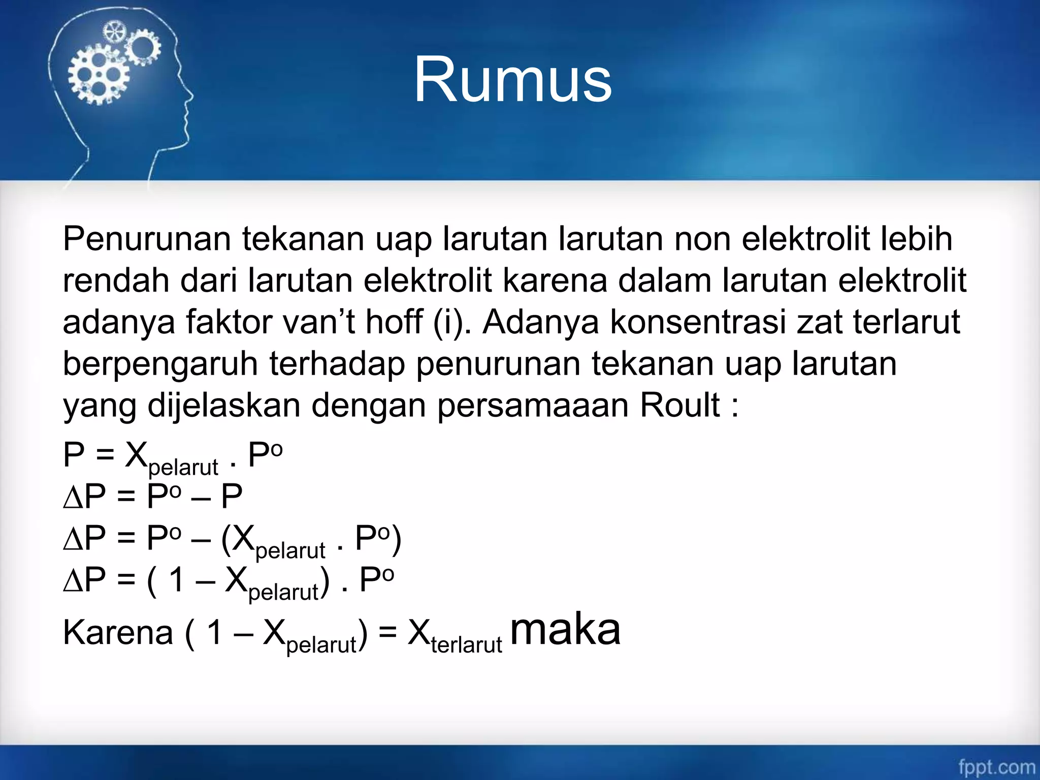 Penurunan Tekanan Uap | PPTX