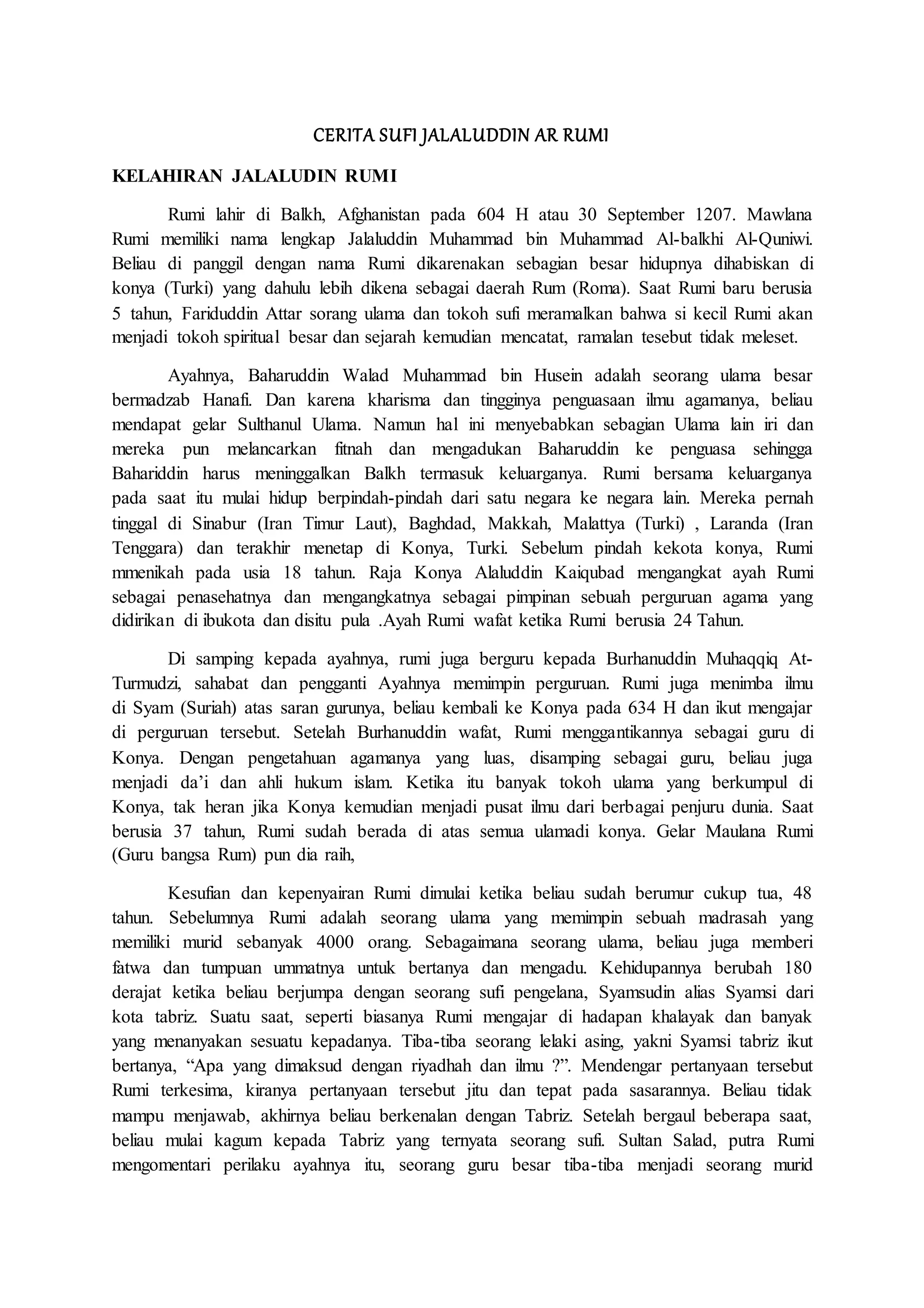 PENYAIR SUFI JALALUDDIN AR RUMI.doc