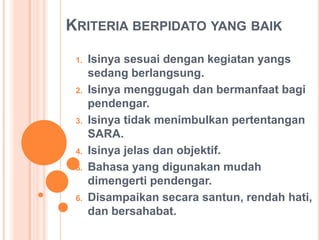 Penyajian ilmiah (pidato) | PPTX