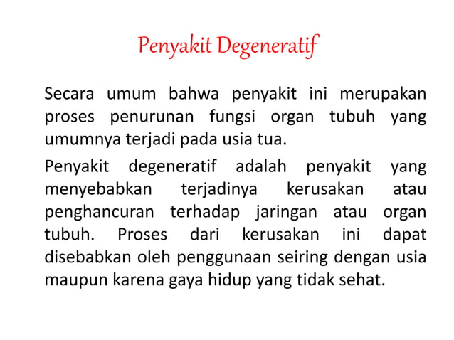 Penyakit Degeneratif | PPTX