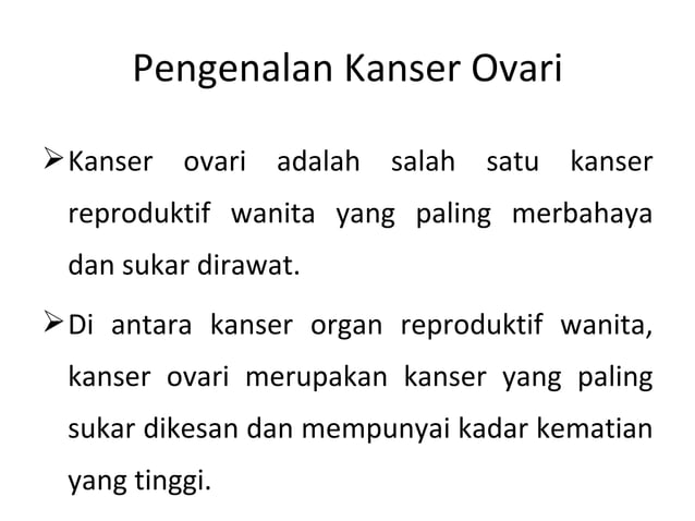 Penyakit kanser ovari | PPT