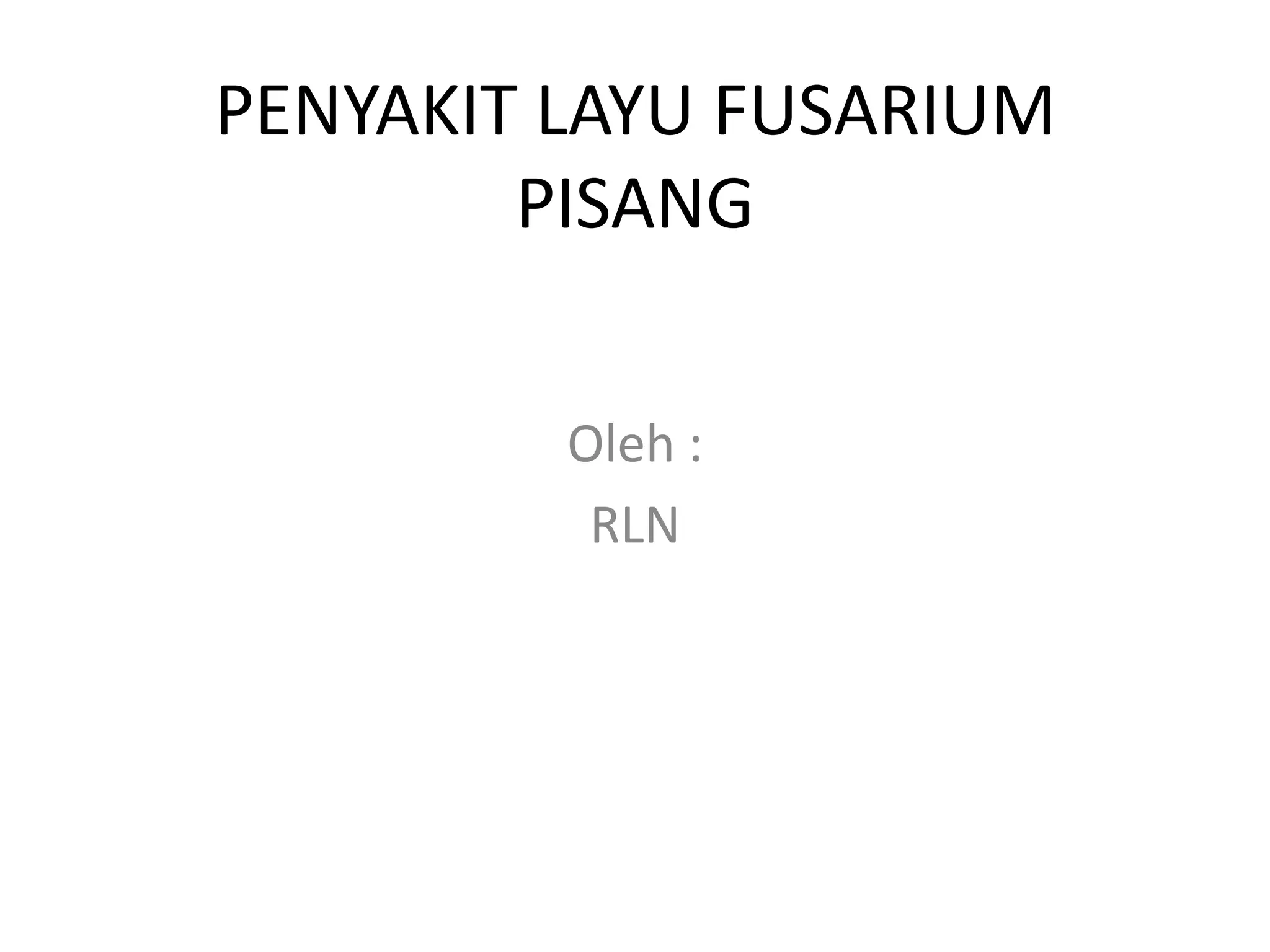 Penyakit layu fusarium pisang | PPTX