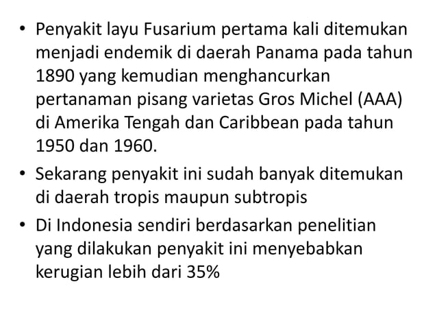 Penyakit layu fusarium pisang | PPTX