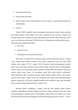 Penyakit parotitis, hipersaliva dan kanker rongga mulut | DOC